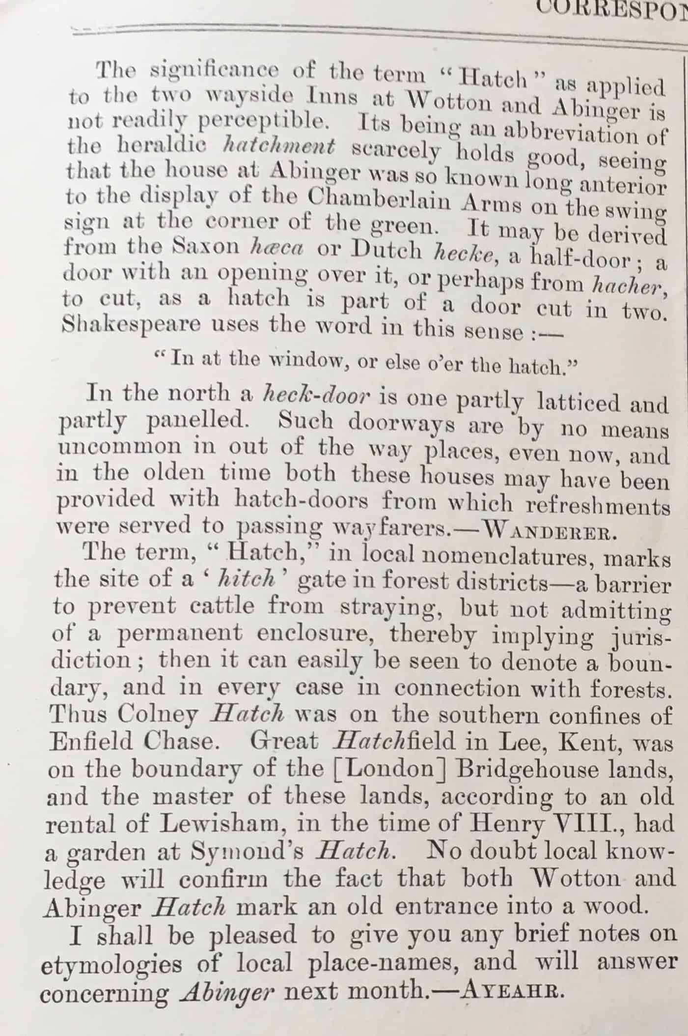 Abinger Monthly Record - October 1889