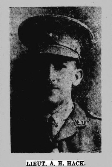 Lieutenant Adrian Henry Hack. Holmwood Soldier. WW1