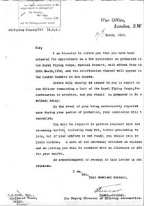 Charles Maurice Crow Promotion Letter © Soldiers Died in the Great War ...