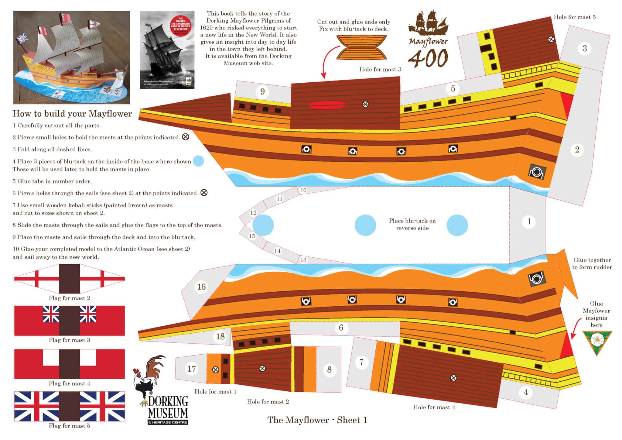 Dorking Museum - Paper Mayflower Model