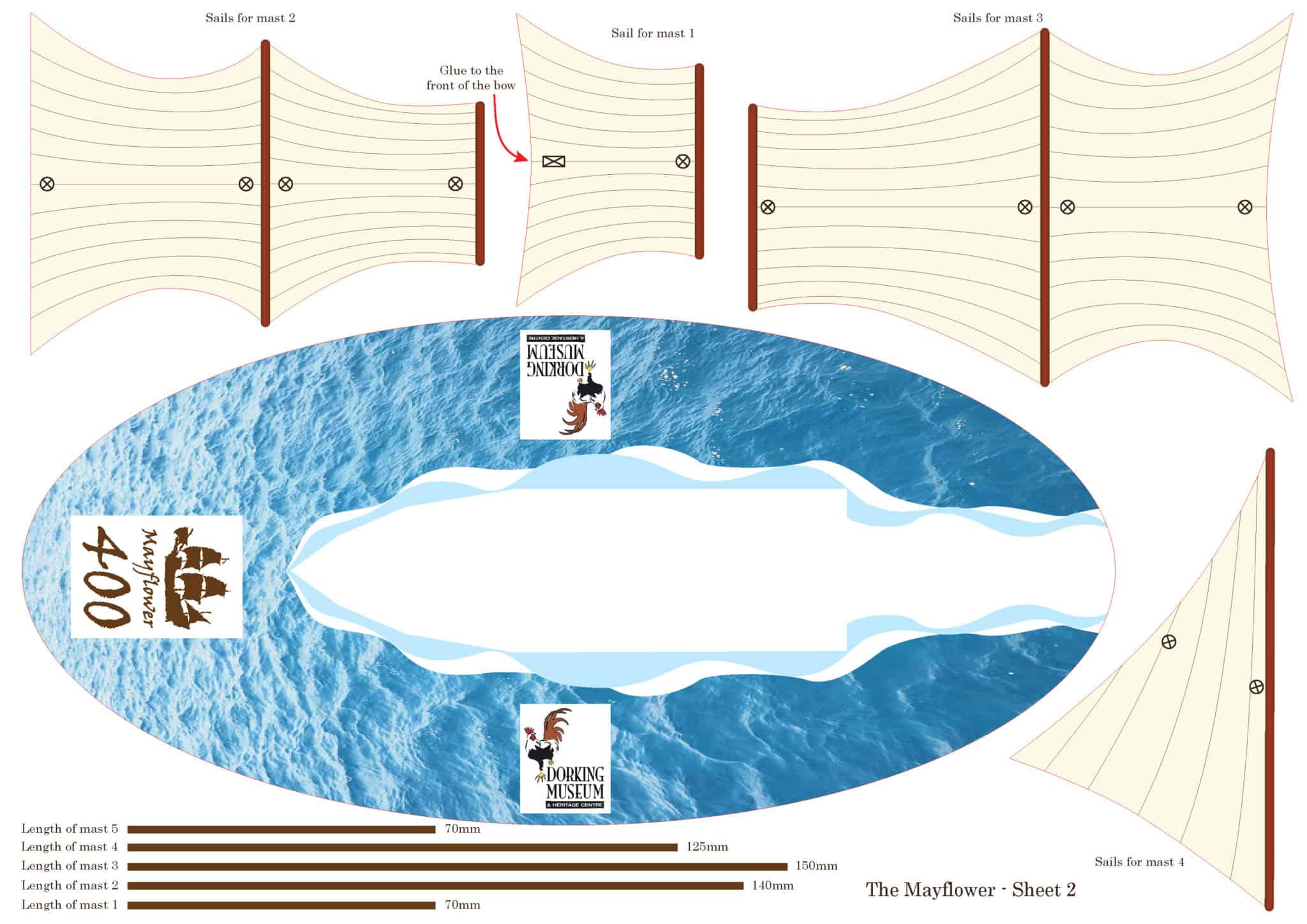 Dorking Museum - Paper Mayflower Model
