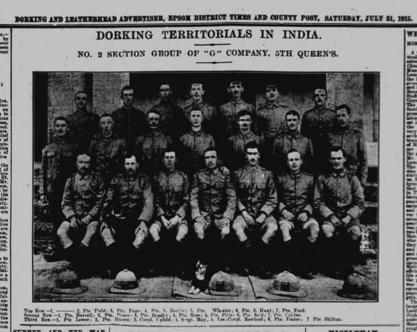 Dorking Soldiers in India and Mesopotamia - Dorking in 1917 Exhibition