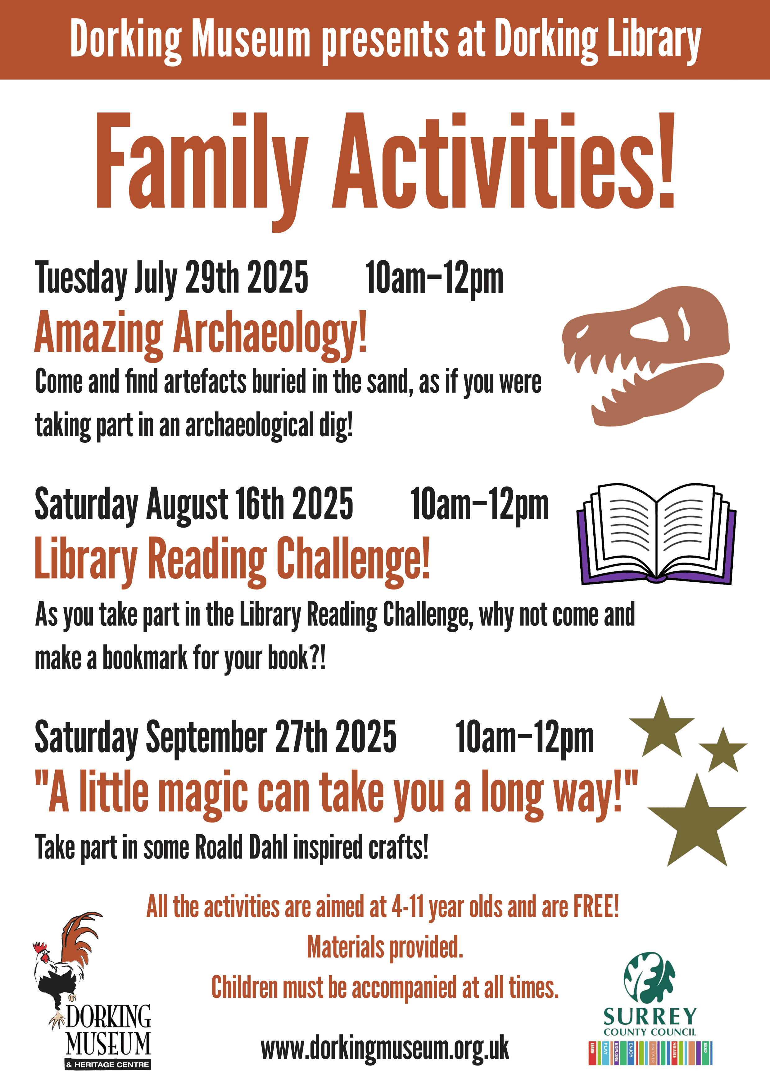 Family Activities Poster Dorking Museum - July-September 2025 - Dorking ...