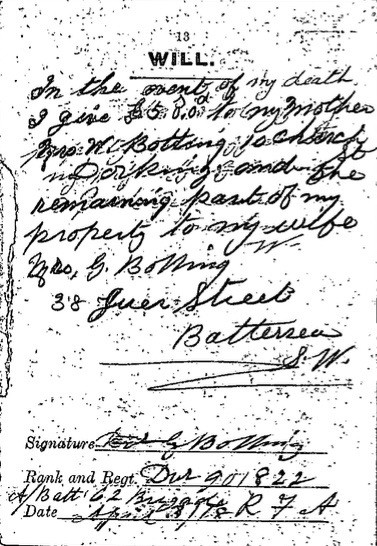 Driver George Botting. Dorking Soldier