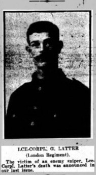 Lance Corporal George Latter. Dorking Soldier. WW1