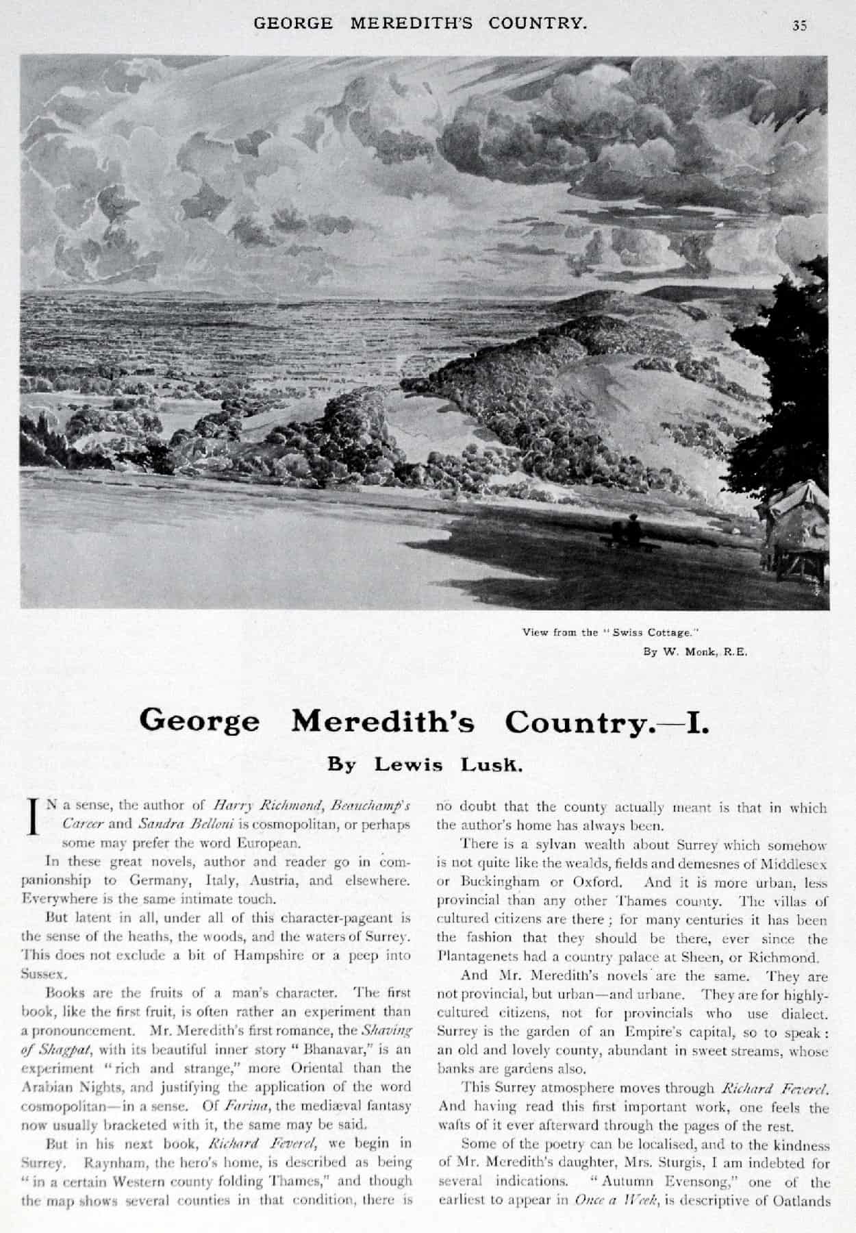 George Meredith. Box Hill, Dorking Author