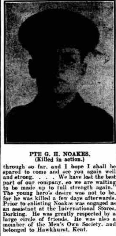 George Noakes Death Notice © Dorking Advertiser Local World Ltd ...