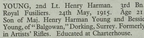 Henry Harman Young Menin Gate Roll of Honour © CWGC - Dorking Museum ...