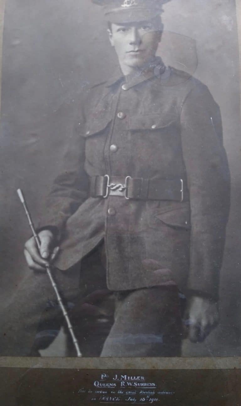 James Miller. Dorking Soldier. WW1