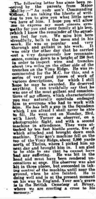 Charles Maurice Crow. WW1. Dorking Airman