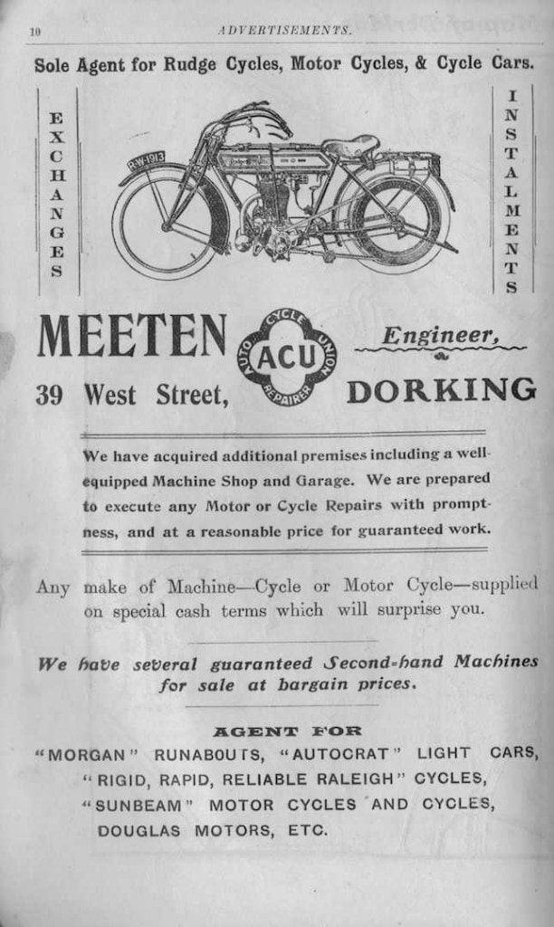 Meeten Advert 1913 - Dorking Museum & Heritage Centre
