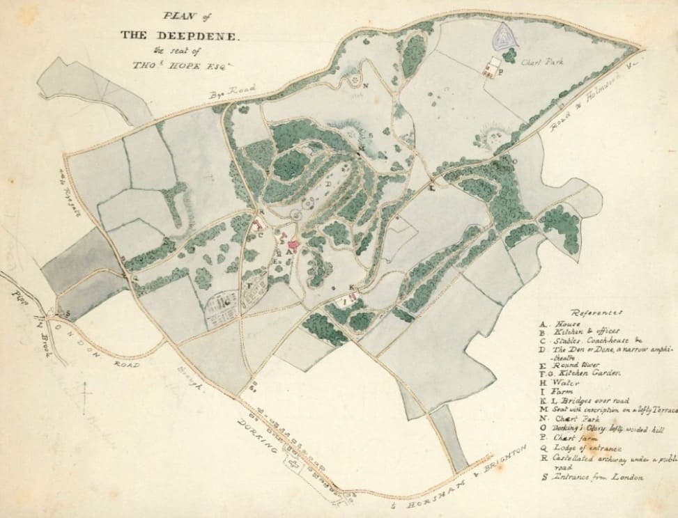 Plan of the Deepdene, 1825 © Minet Library - Dorking Museum & Heritage ...