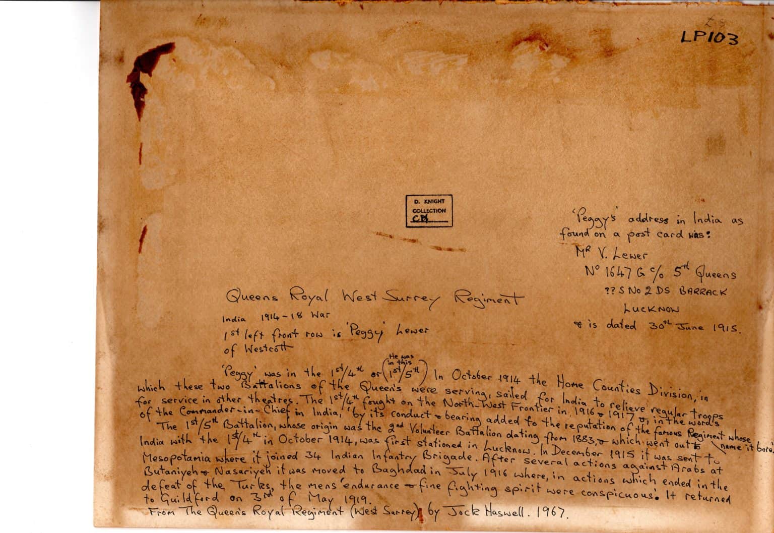 Dorking Soldiers in India and Mesopotamia - Dorking in 1917 Exhibition