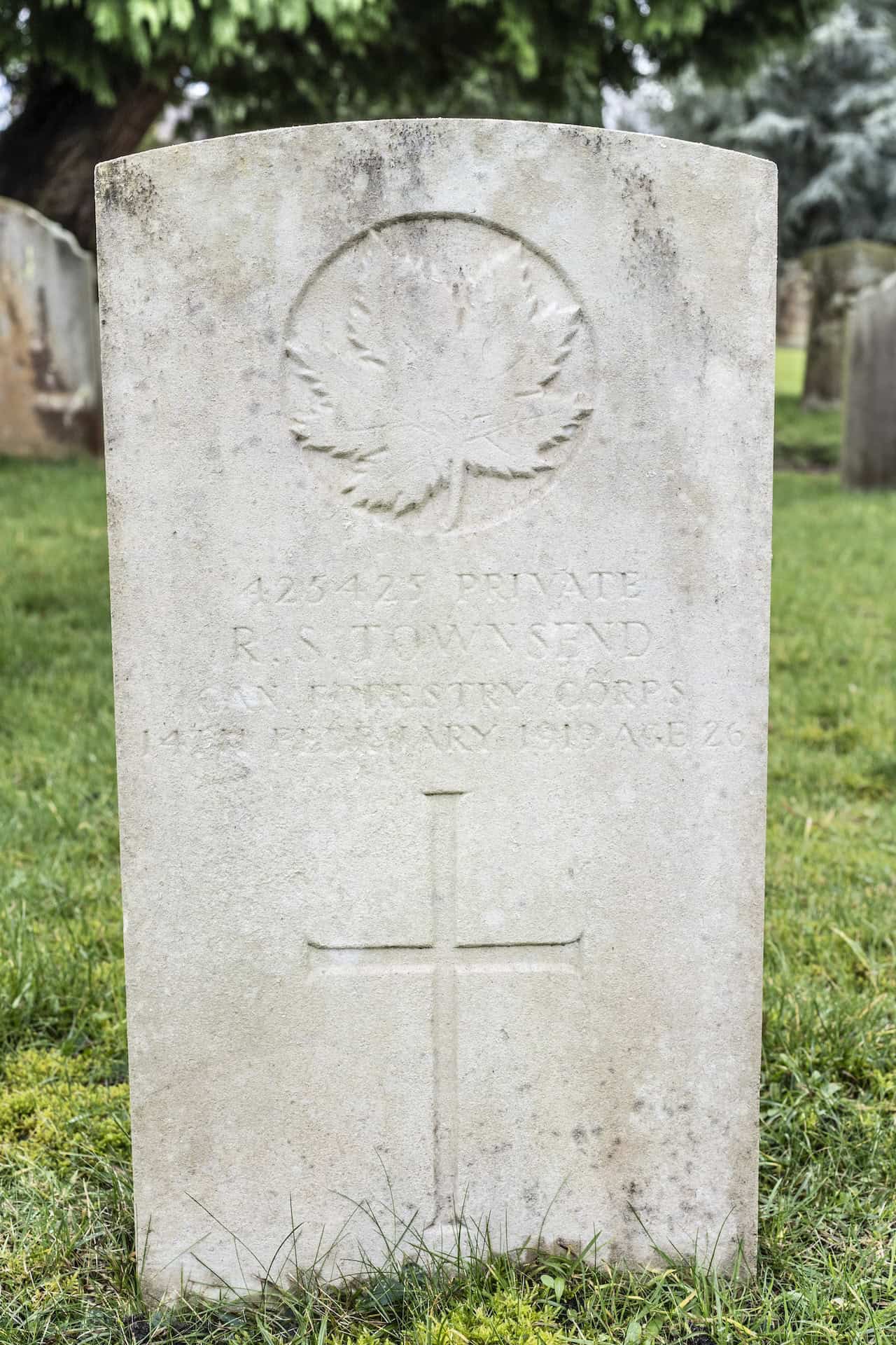 Raymond Townsend Gravestone. Photograph courtesy of Lois Leyland ...