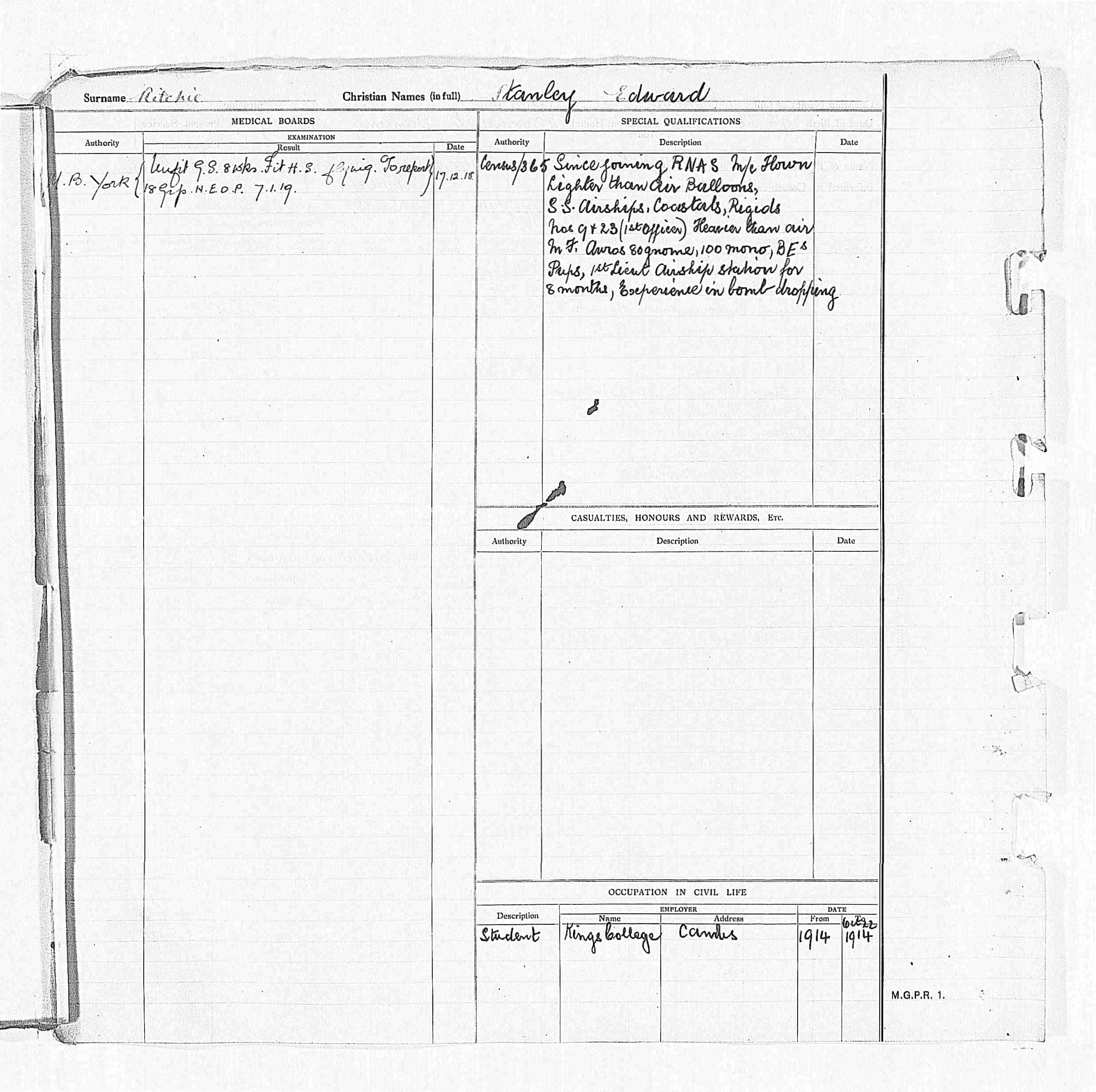 Stanley Ritchie RAF Records 2 © Forces War Records - Dorking Museum ...