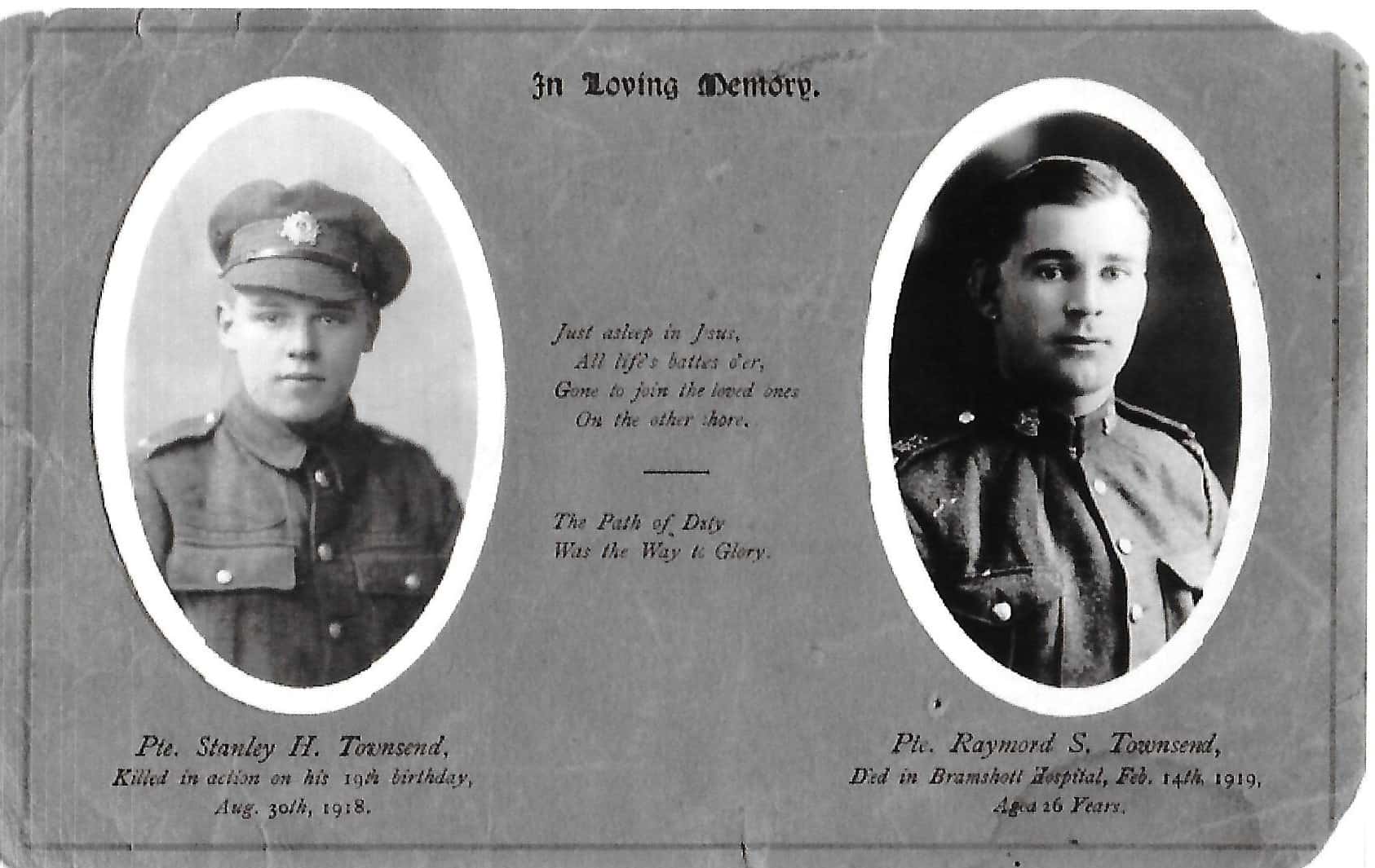 Stanley and Raymond Townsend. Photograph courtesy of Catherine Marshall ...