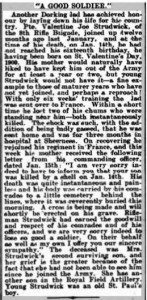 Private Valentine Joe Strudwick. 15 year old Dorking Soldier