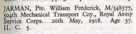 William Frederick Jarman. Capel Soldier. WW1