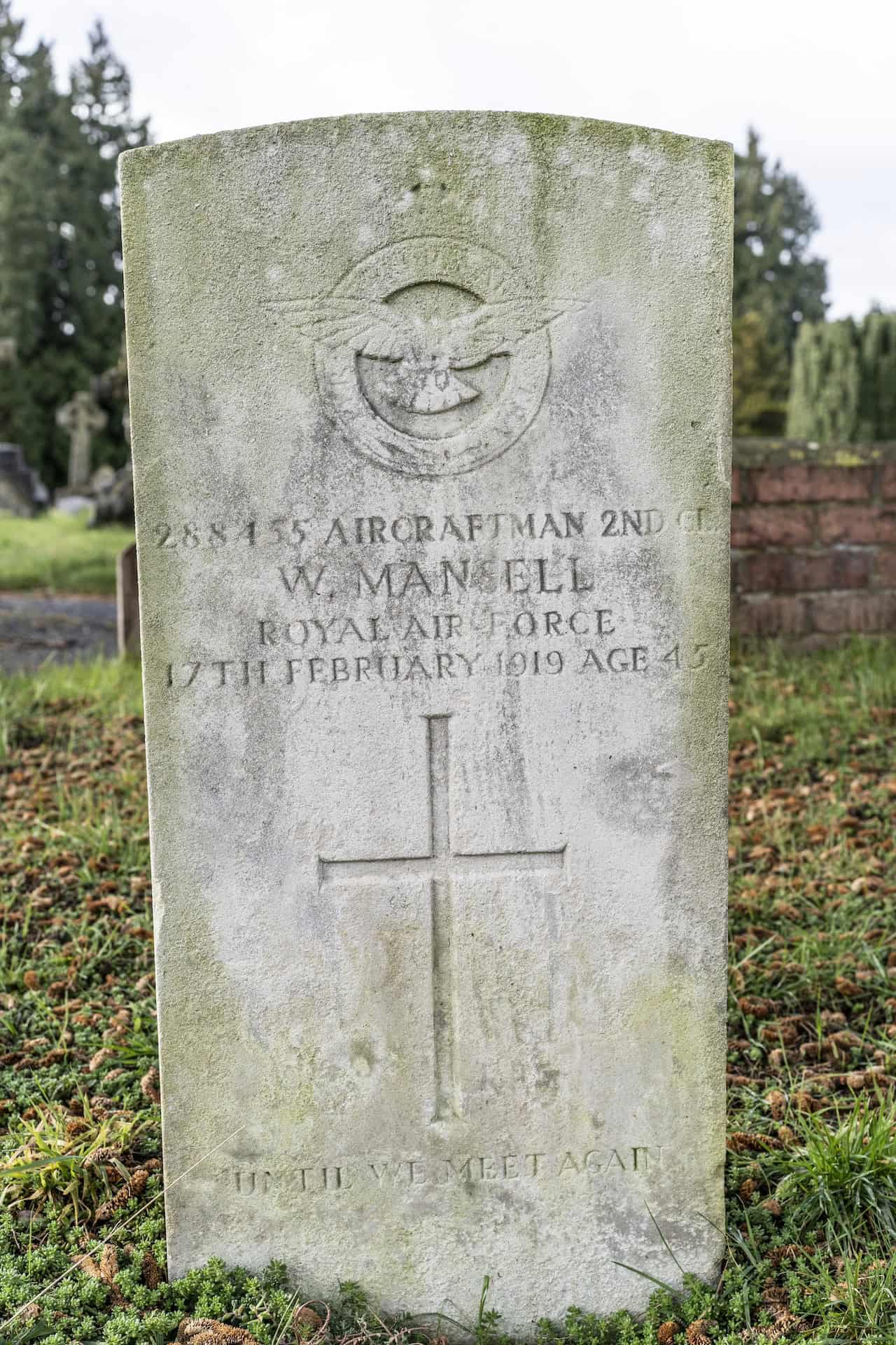 William Mansell Gravestone. Photograph courtesy of Lois Leyland ...